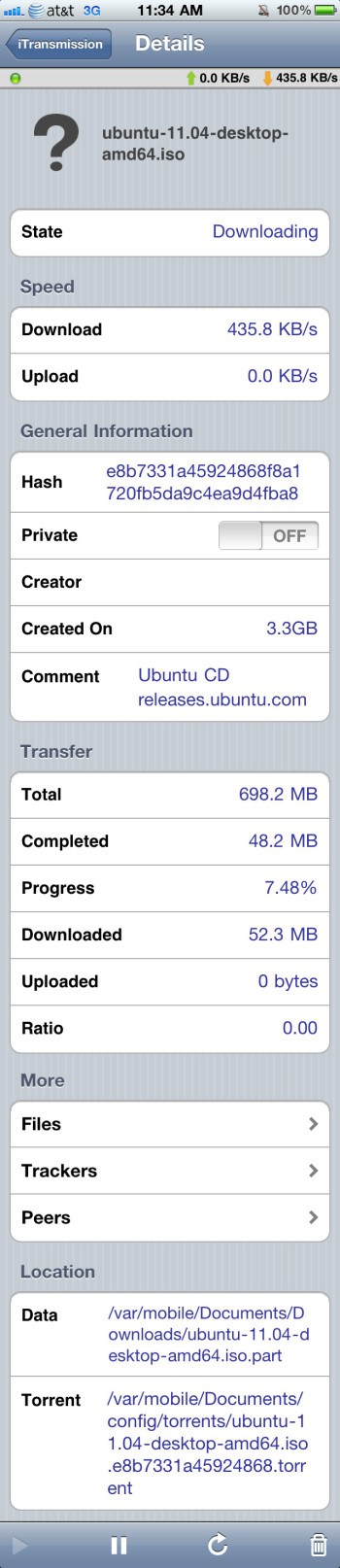iTransmission - Download Torrents on iOS [Jailbreak App] | Cult of Mac