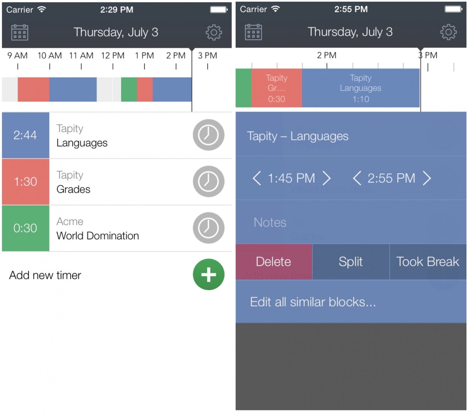 Hours is a great app for time tracking on iPhone