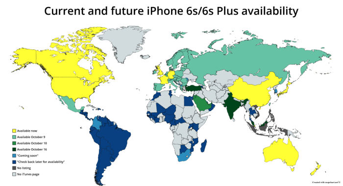 Handy map shows how iPhone 6s will conquer the world | Cult of Mac