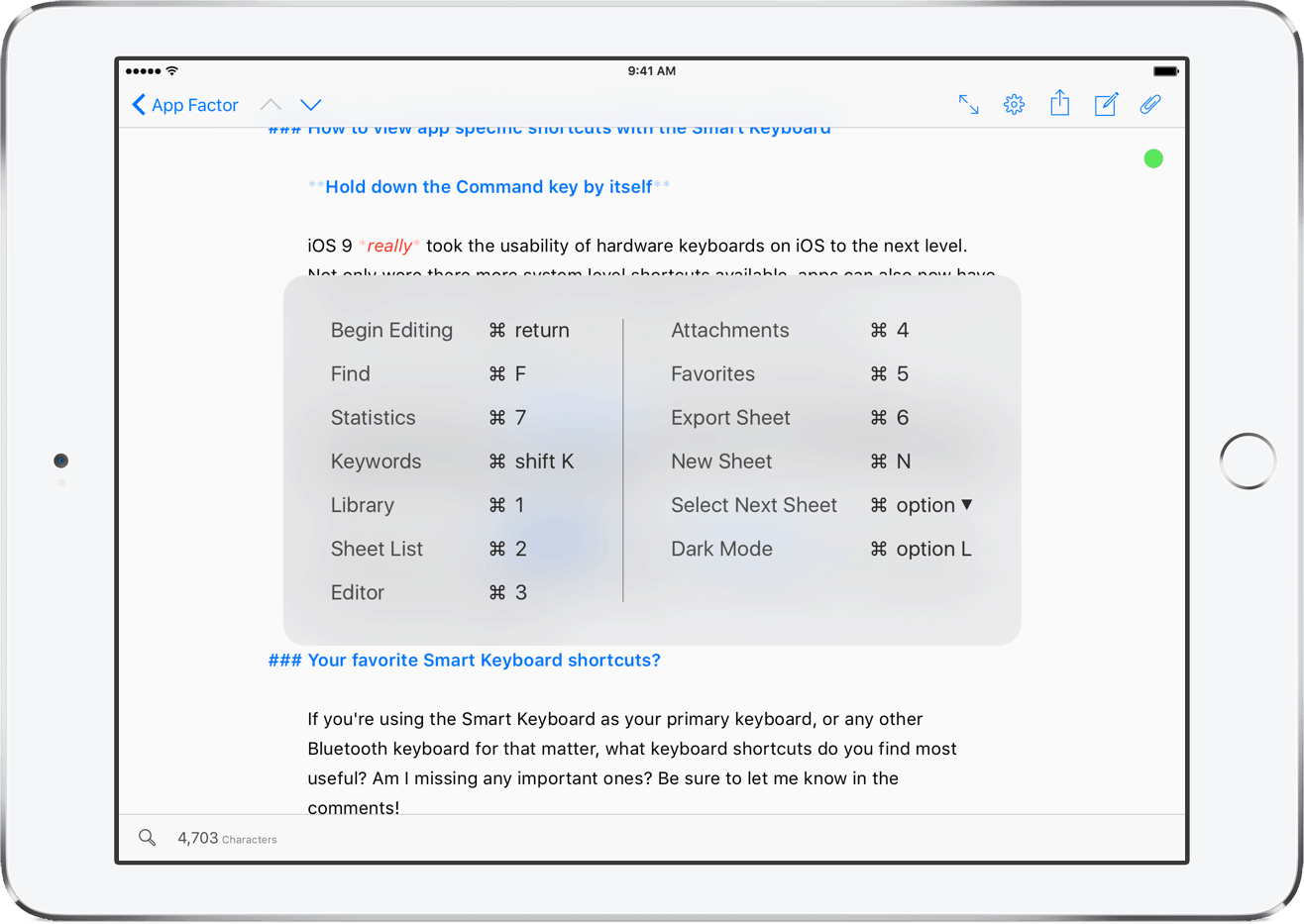 6 must-know Apple Smart Keyboard shortcuts