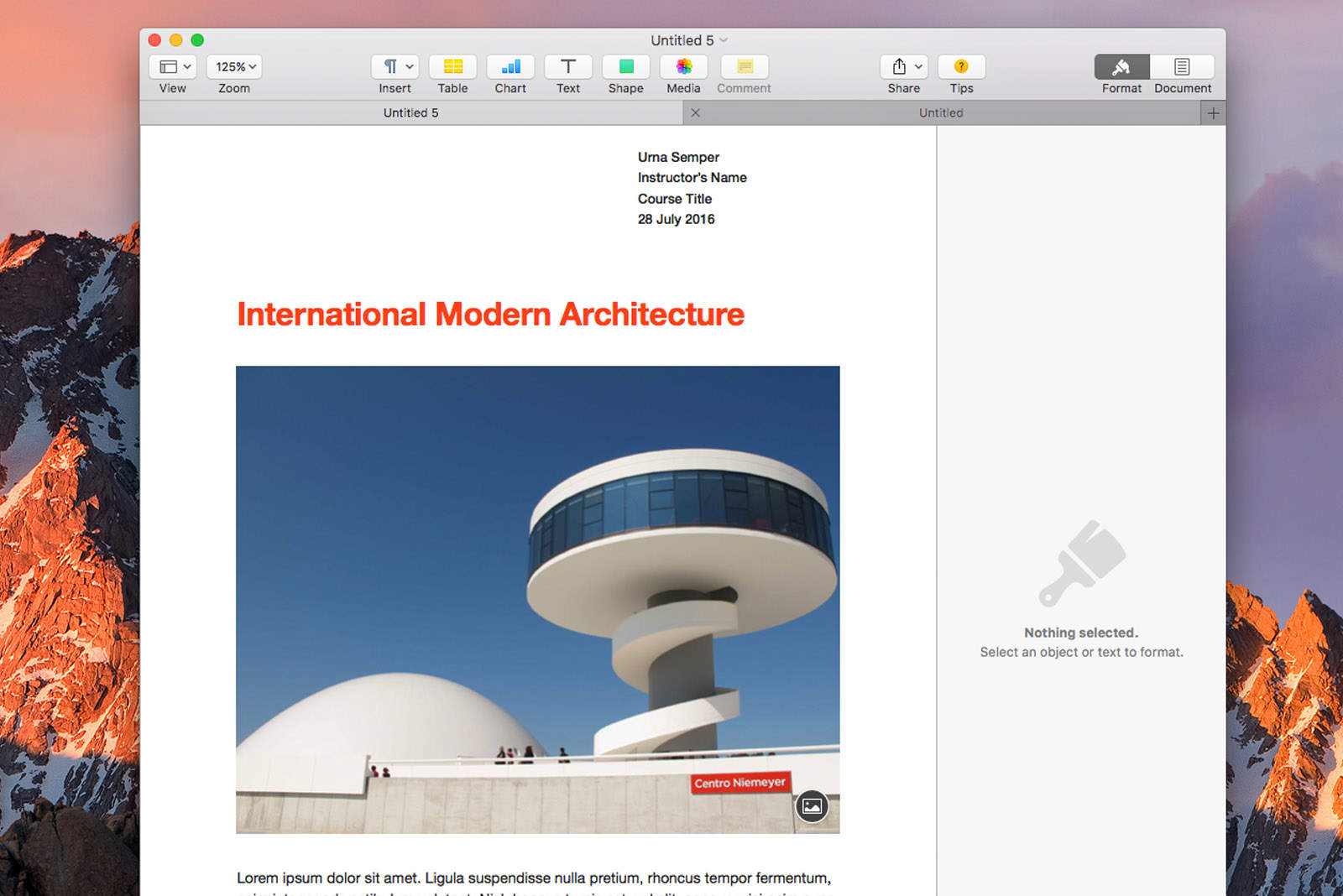 How to use Tabs in MacOS Sierra to get your docs in a row