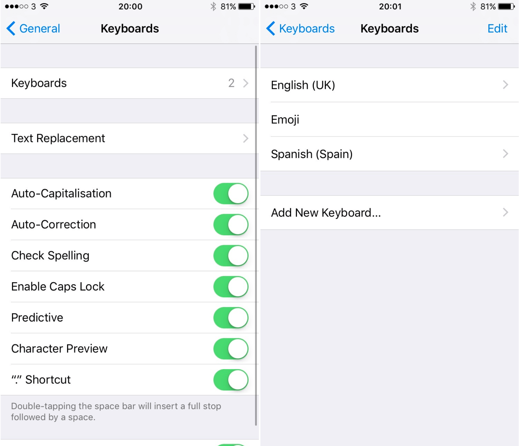 How to setup multilingual typing in iOS 10