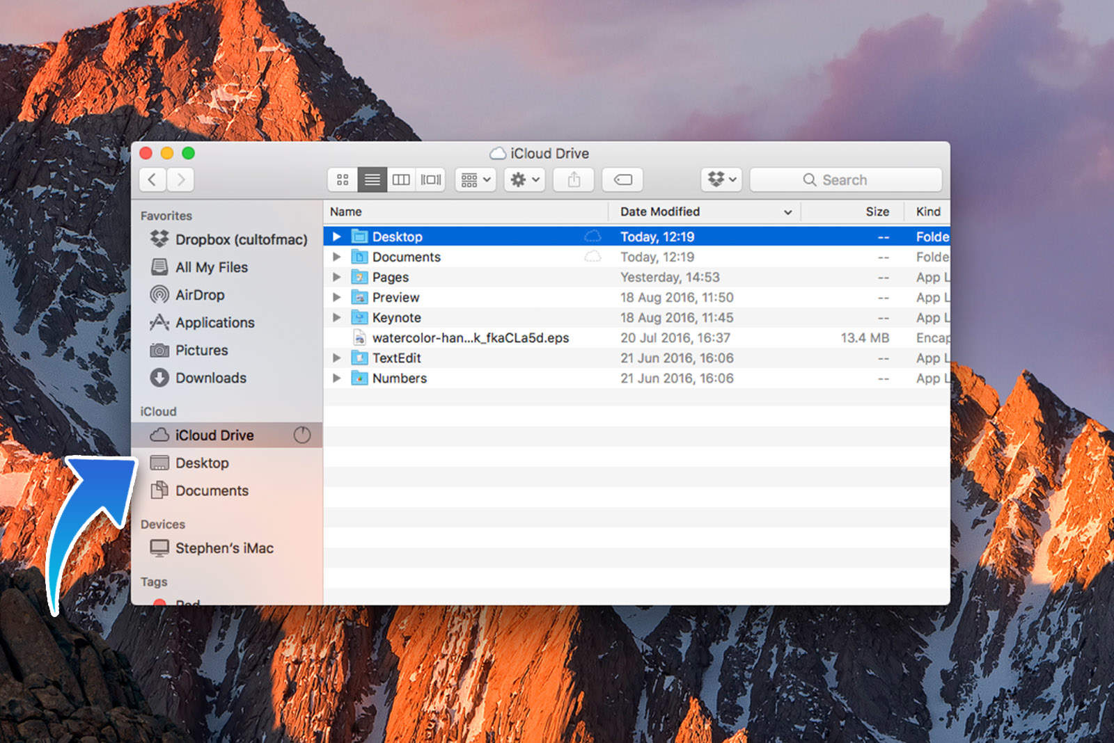 Use iCloud Drive to share Desktop & Documents in macOS Sierra