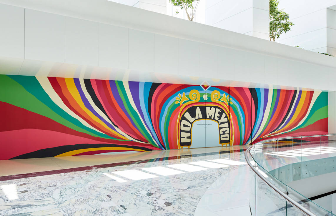 Bold mural marks first Mexican Apple store