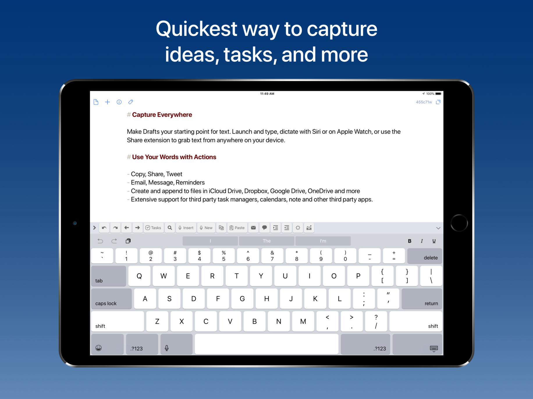 Drafts 5 for iOS goes free, adds fantastic pro features | Cult of Mac