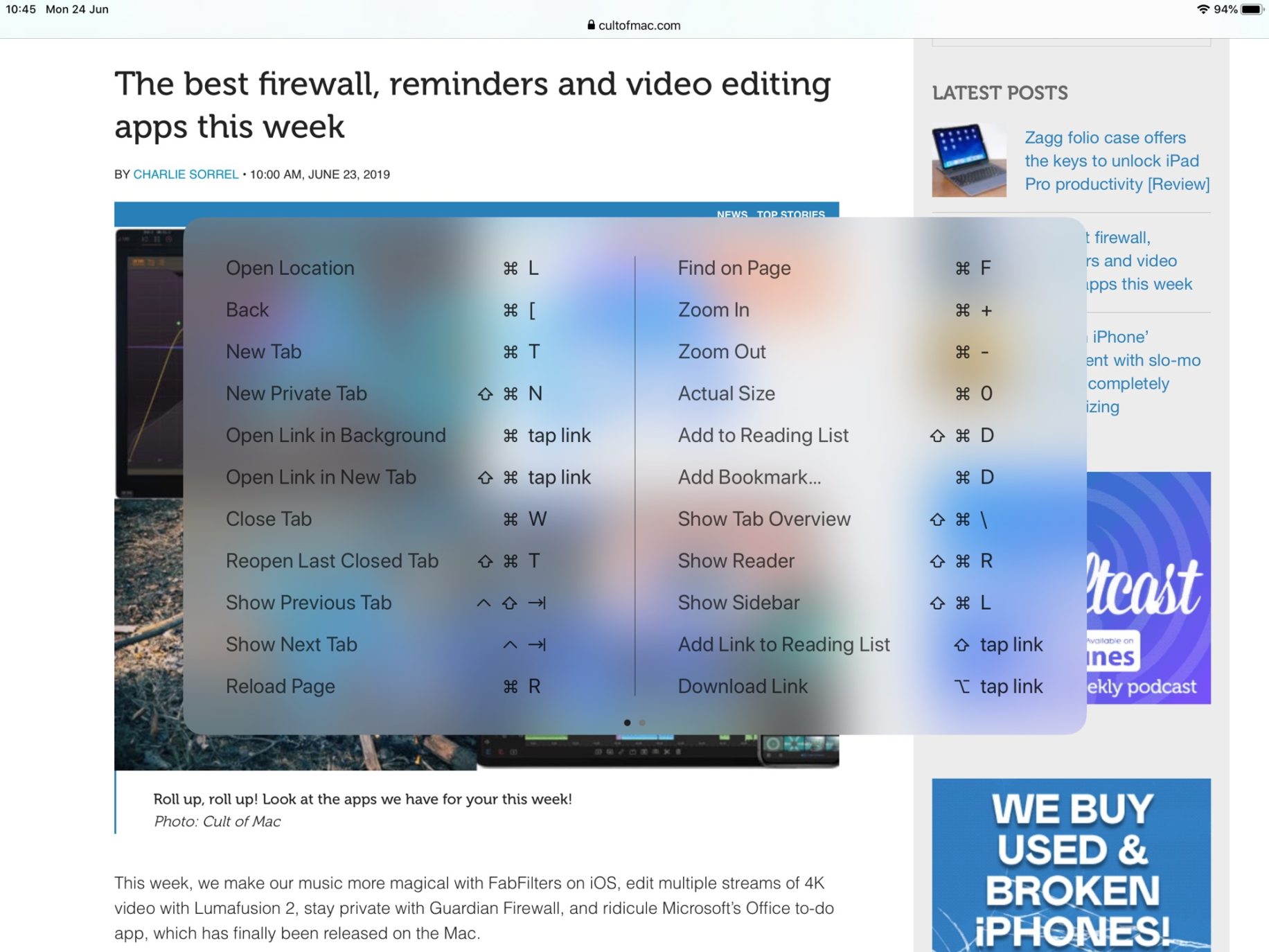 All the new keyboard shortcuts in iPadOS Safari, listed | Cult of Mac