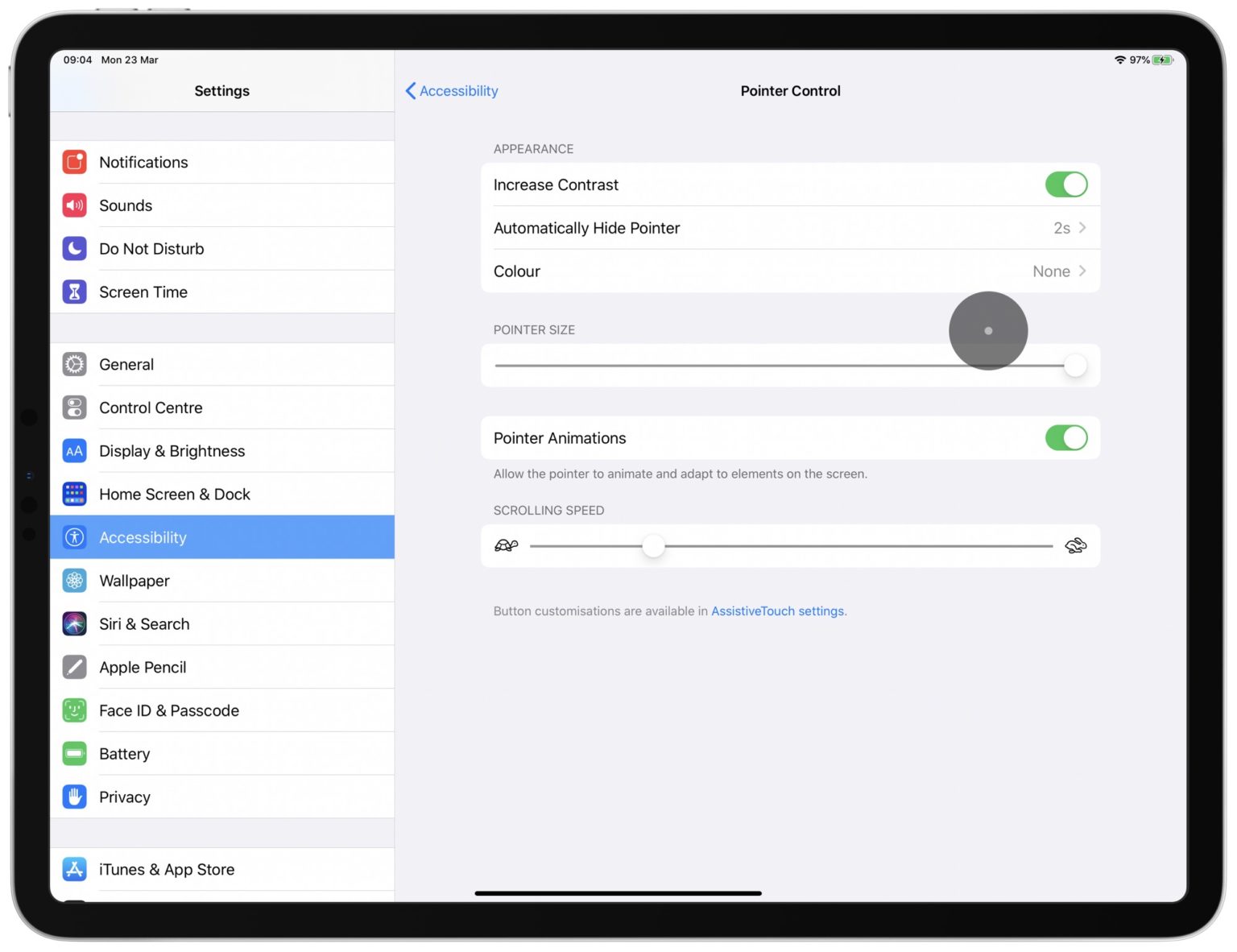 How to customize iPad mouse in Pointer Control settings | Cult of Mac