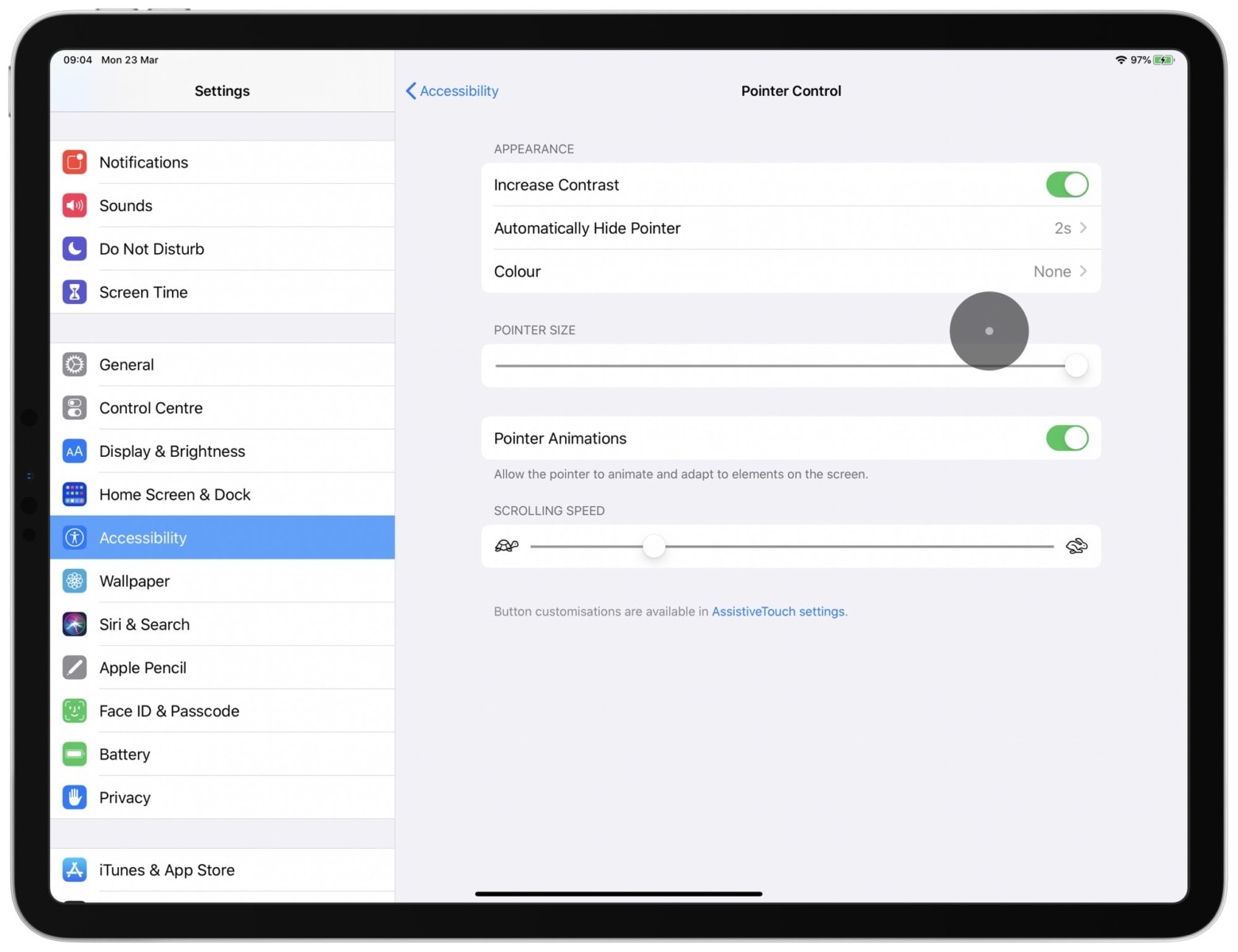 How to customize iPad mouse in Pointer Control settings | Cult of Mac