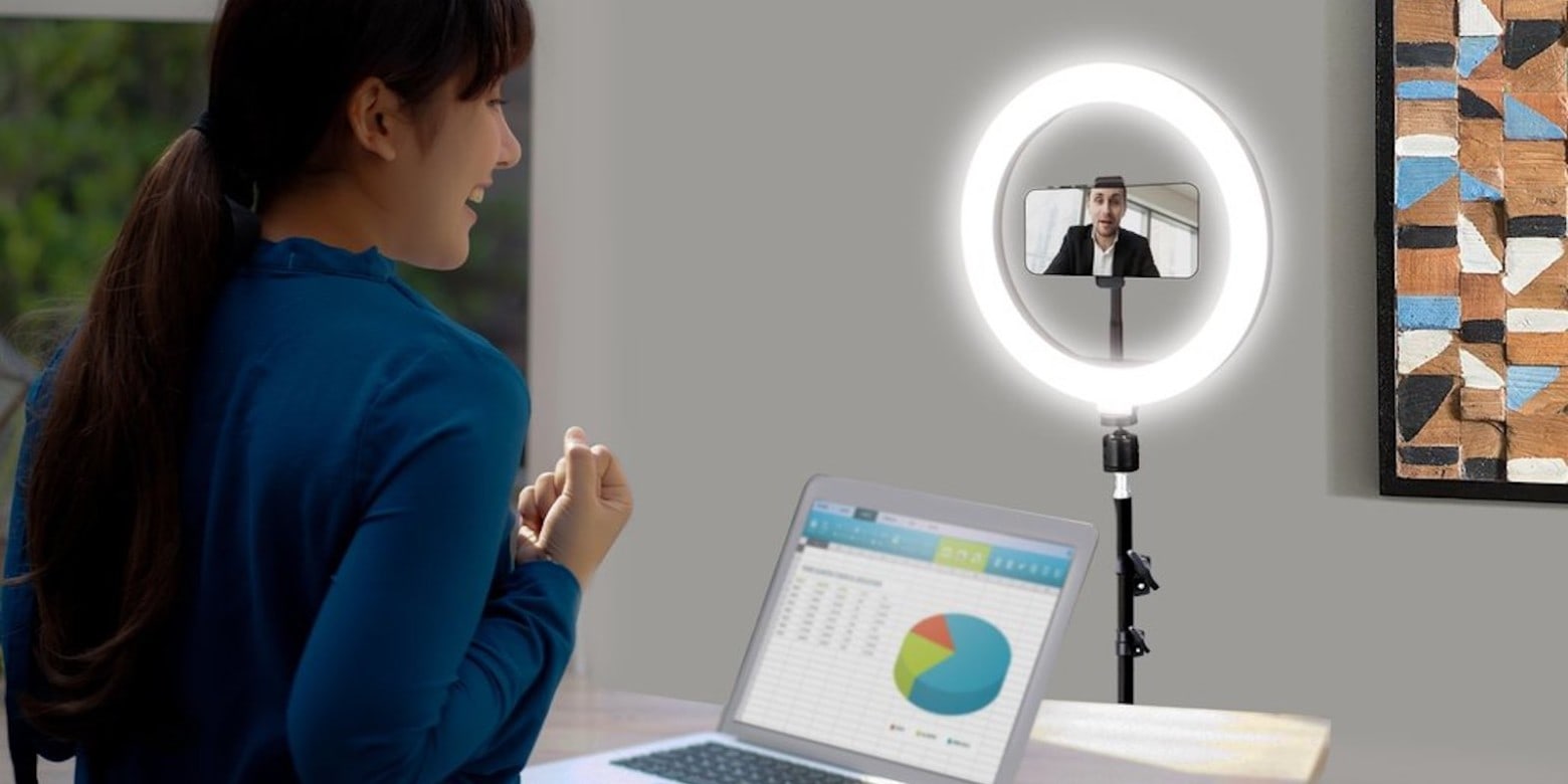 Improve your home video streaming with a ring light and camera mount.