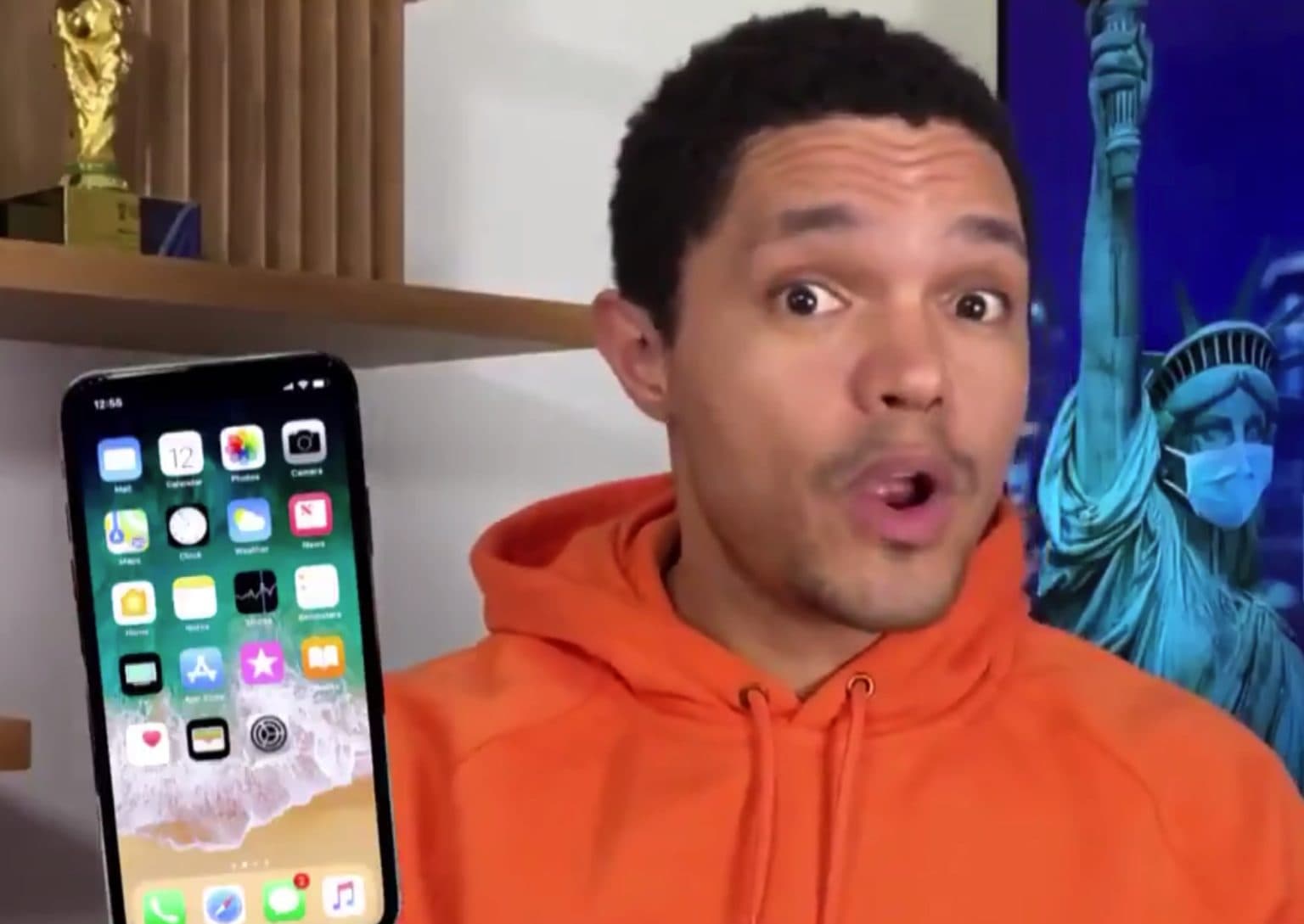 Trevor Noah jokes about Face ID trick for iPhone owners wearing masks