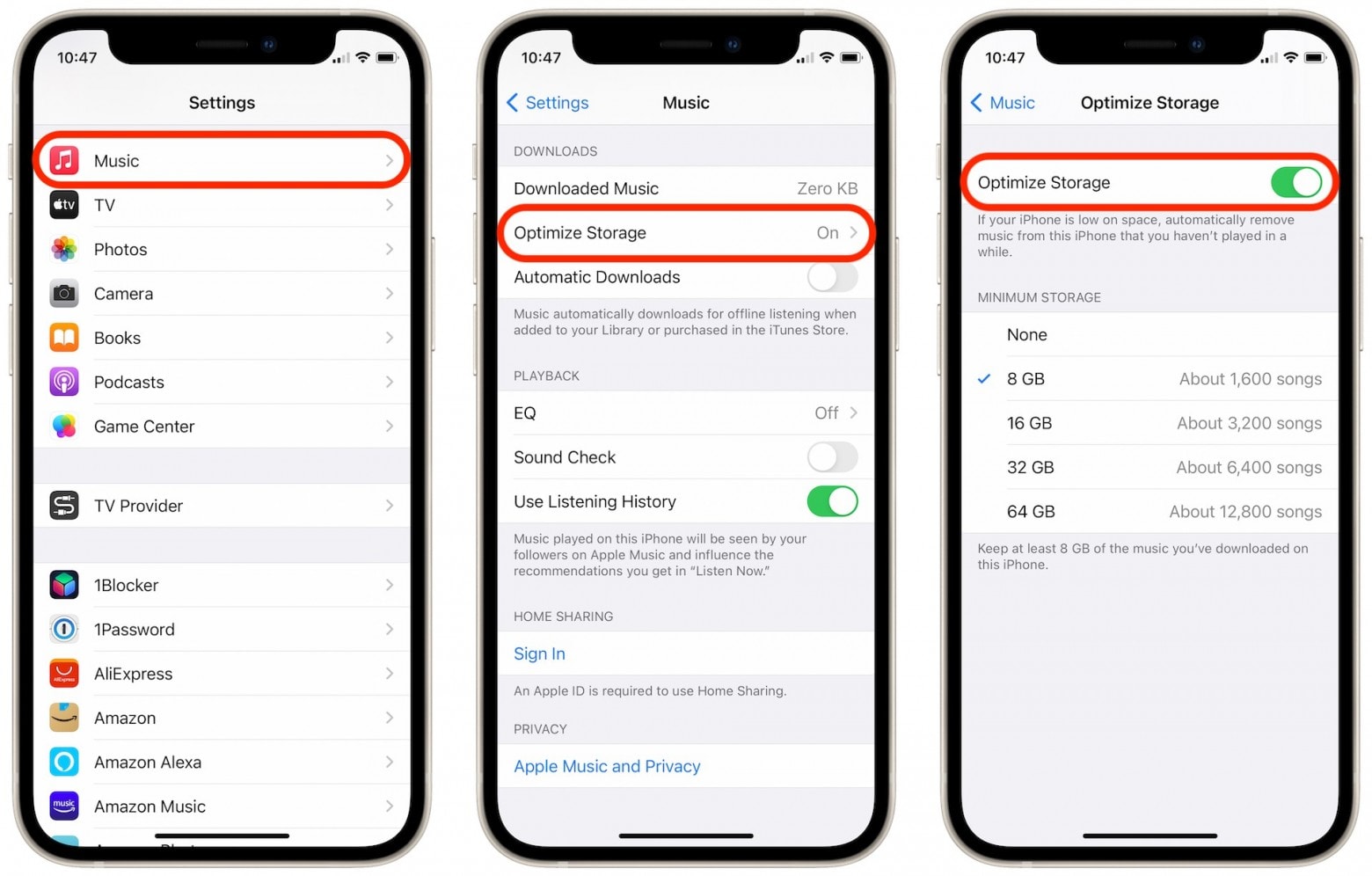 Prevent downloaded music from taking up too much storage on iPhone
