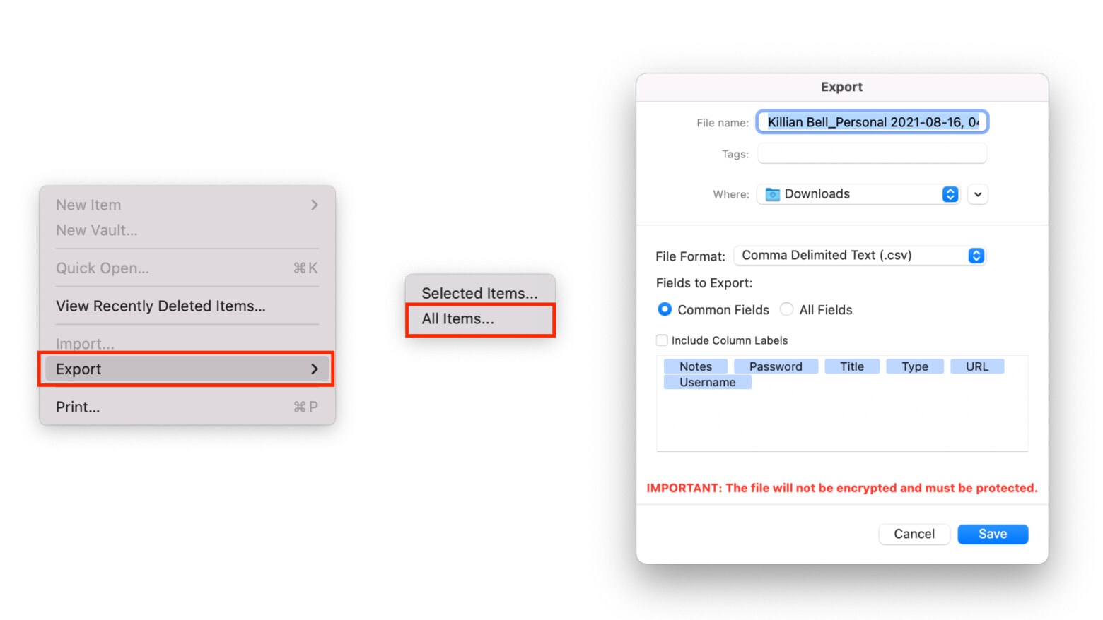 How to export all your data from 1Password before switching