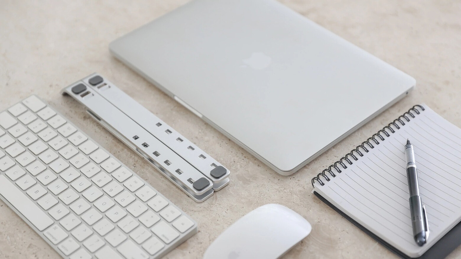 Foldable stand makes MacBook more comfortable to use anywhere