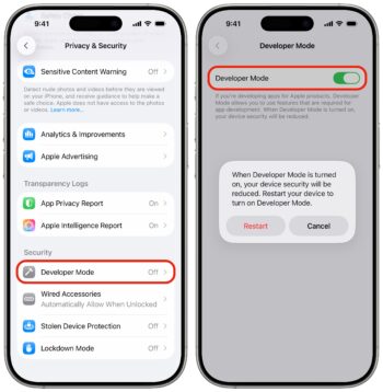 iPhone Developer Mode: Run your own apps using this switch | Cult of Mac