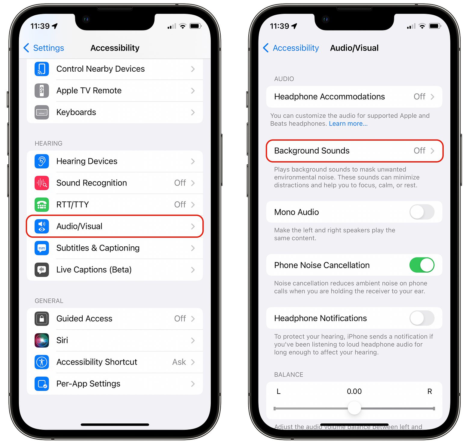Listen to rain, white noise and more background sounds on iPhone