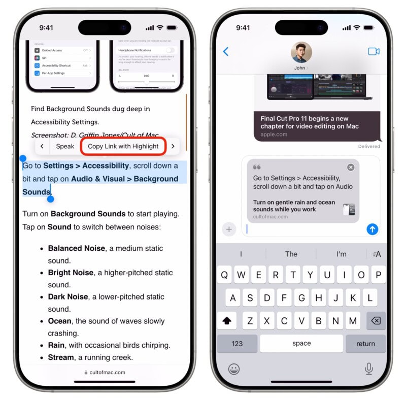 Share link with highlighted text in Safari on iPhone | Cult of Mac