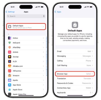 Default iPhone browser: How to switch from Safari to Chrome, etc ...