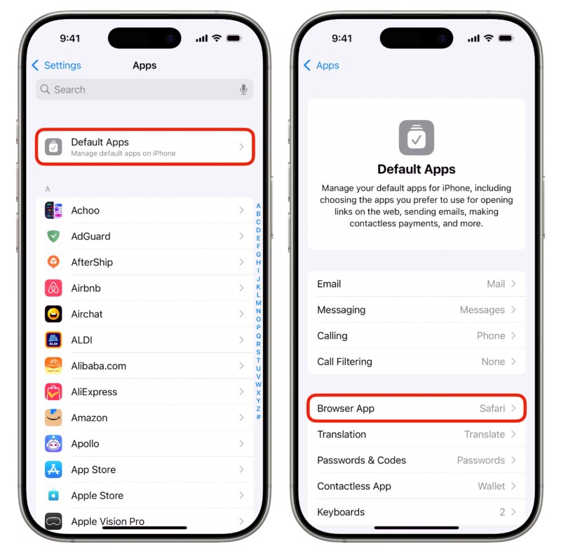 Default iPhone browser: How to switch from Safari to Chrome, etc ...